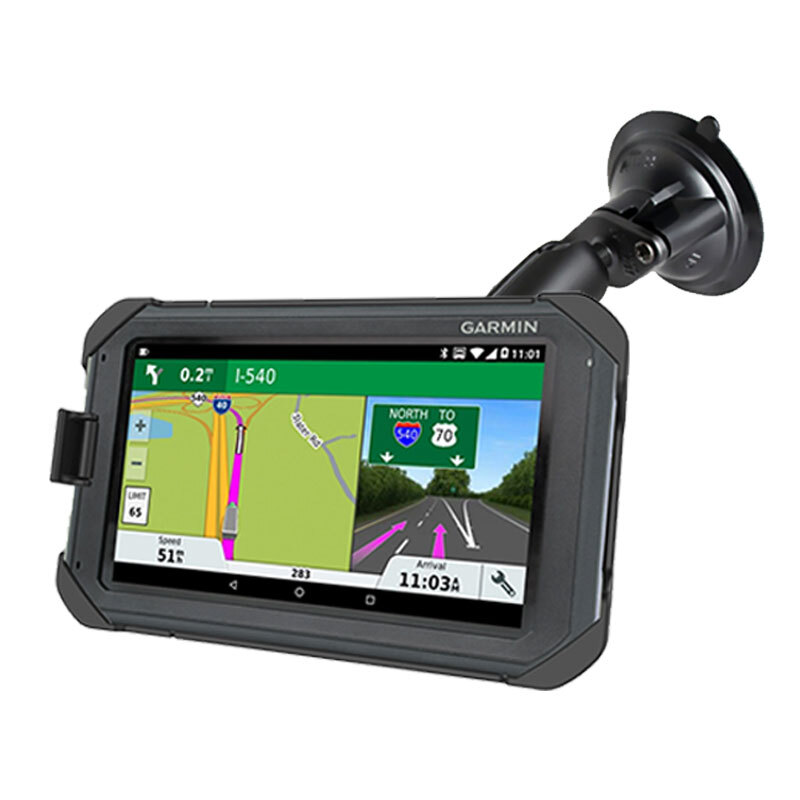 RAM Mount Suction Cup Mount with EZ-Roll'r Locking Cradle for Garmin ...